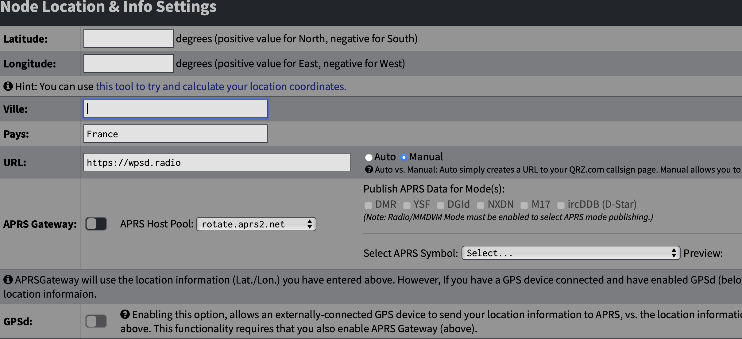 WPSD – La Configuration – HamDigital.fr